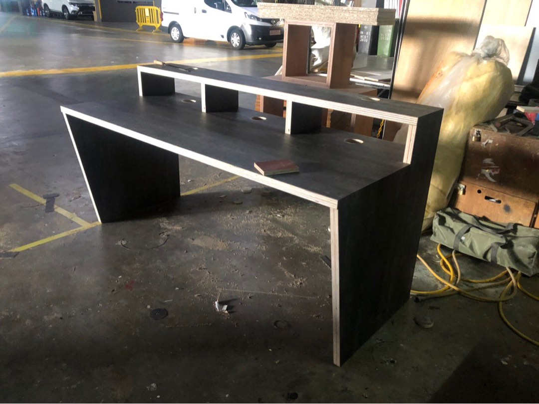 Custom-Made Study Table with cable organizer shelf, Furniture & Home ...