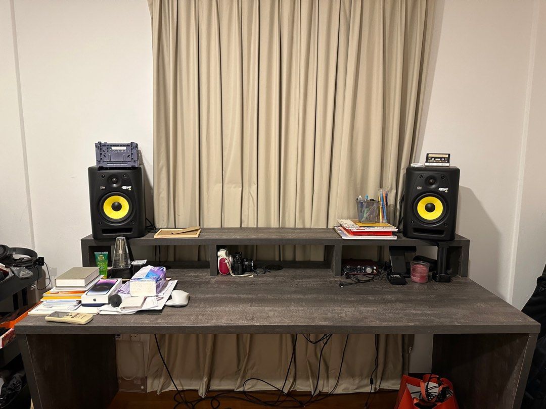 Custom-Made Study Table with cable organizer shelf, Furniture & Home ...