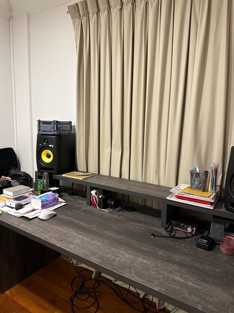 Custom-Made Study Table with cable organizer shelf, Furniture & Home ...