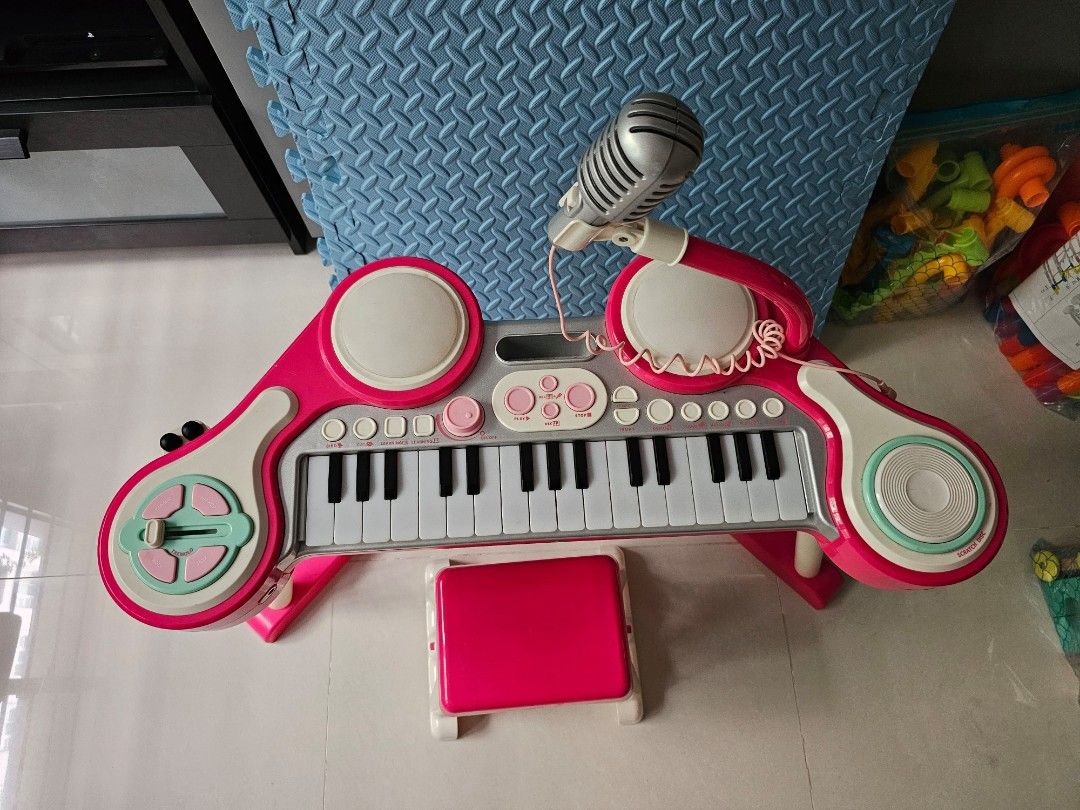 ELC Musical piano keyboard/Drum/Microphone, Hobbies & Toys, Music ...