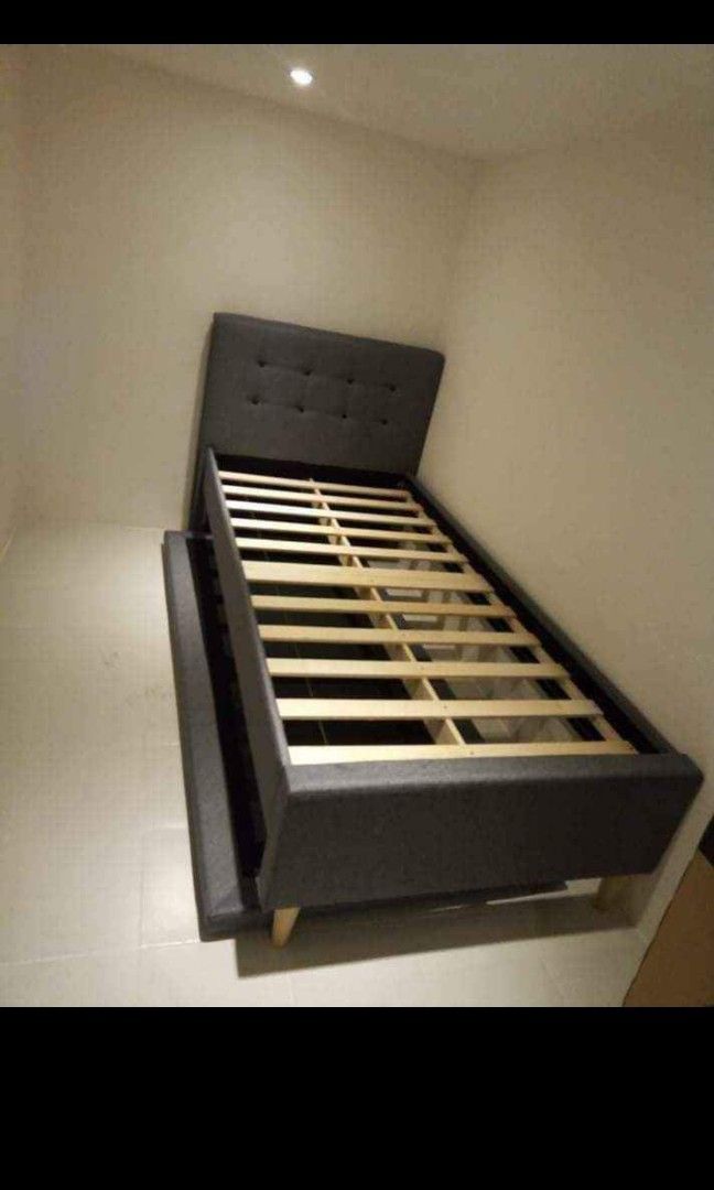 elegant single bed frame with pullout uratex foam included, Furniture ...
