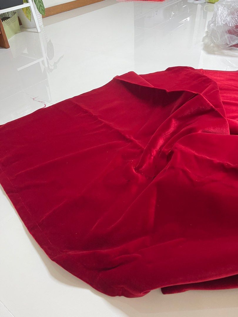 Event booth red velvet table cloth table cover skirting, Furniture ...