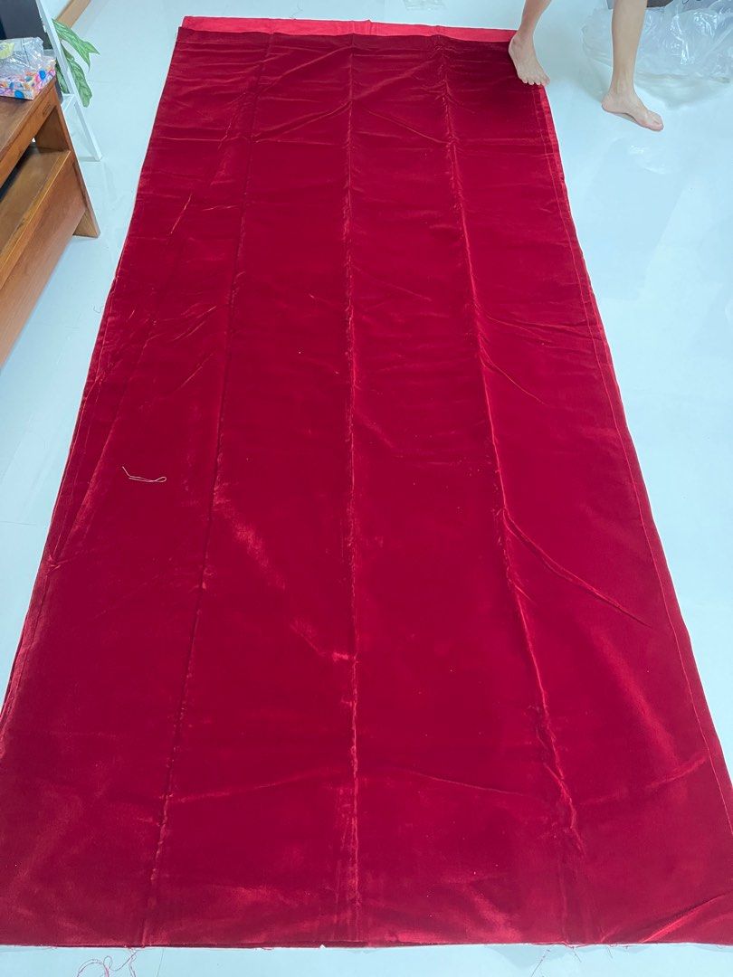 Event booth red velvet table cloth table cover skirting, Furniture ...