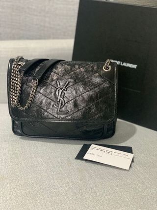 Excellent YSL Niki baby black complete no rec (beli butik 2022), Barang ...