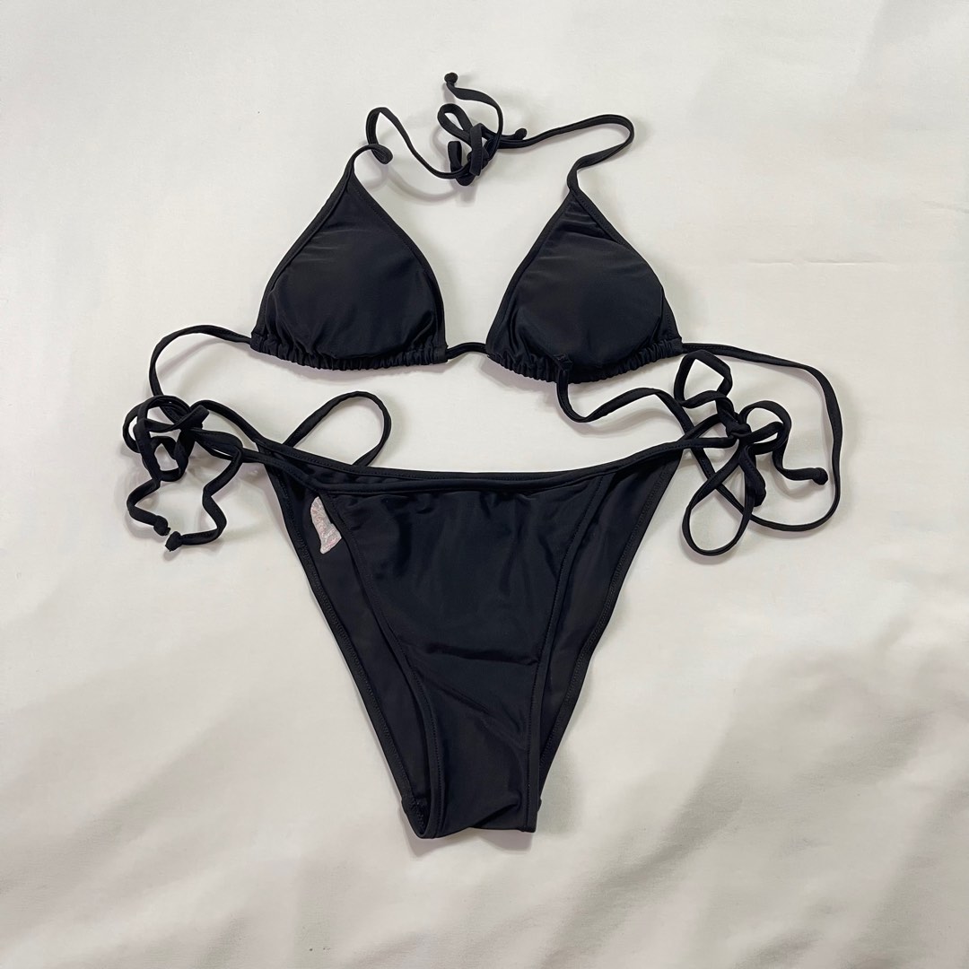 Float Swimwear String Bikini Set in Black on Carousell