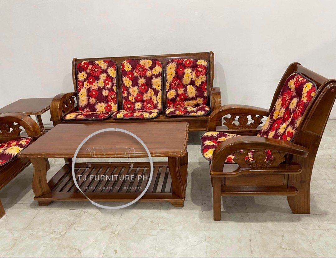 Flower Wooden Sala Set, Furniture & Home Living, Furniture, Sofas on ...