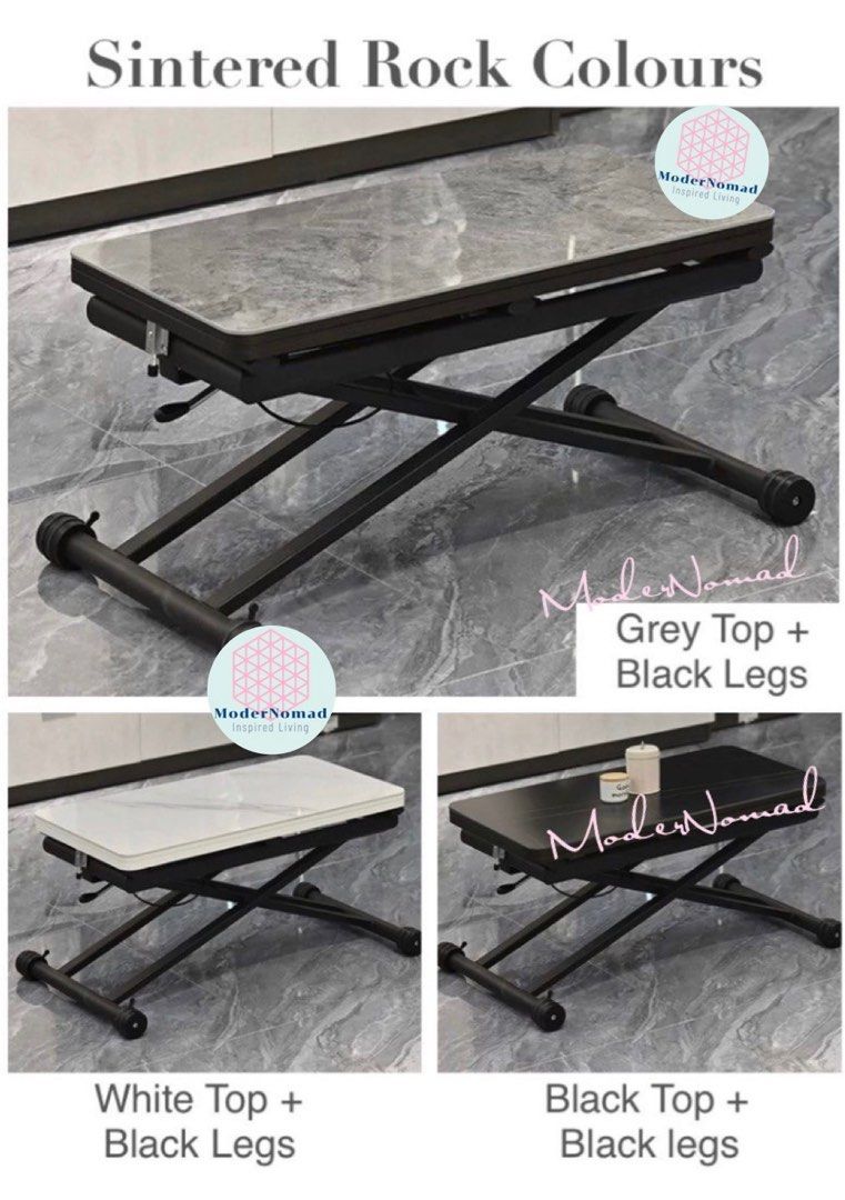 Foldable Coffee Dining Table Adjustable Height Convertible Desktop ...