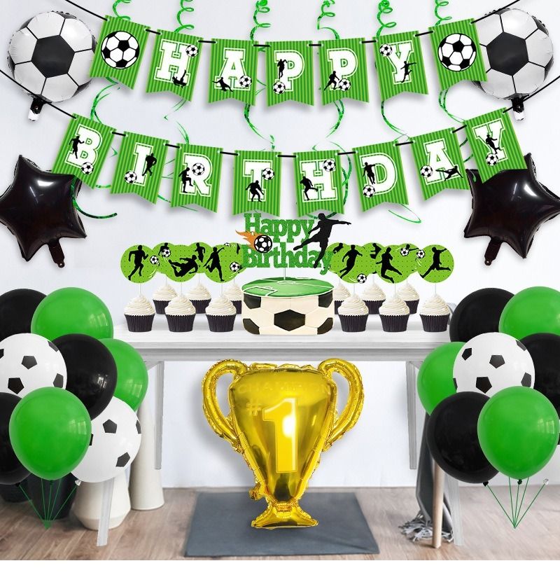Football Soccer Theme Birthday Party Decorations Including Banner ...