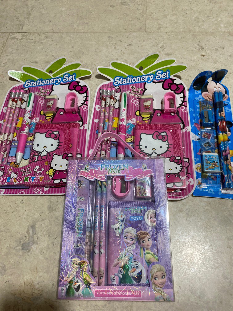 Frozen hello kitty Mickey Mouse wallet stationery sets, Hobbies & Toys ...