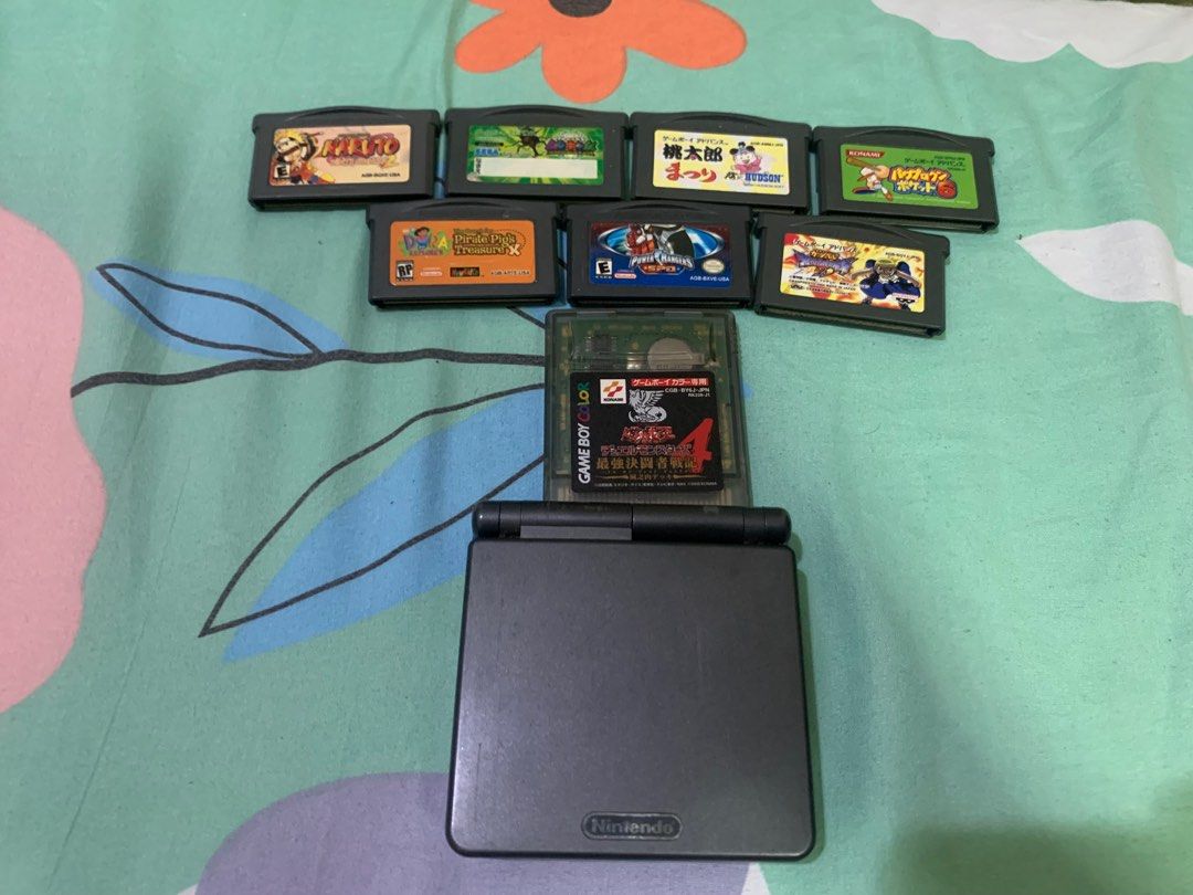 GAMEBOY ADVANCE (GBA) SP AGS 101 ORIGINAL SHELL WITH GAMES/CARTRIDGES ...