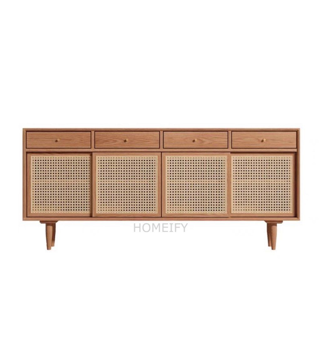 HOSS Cherry Wood Japandi Sideboard, Furniture & Home Living, Furniture ...
