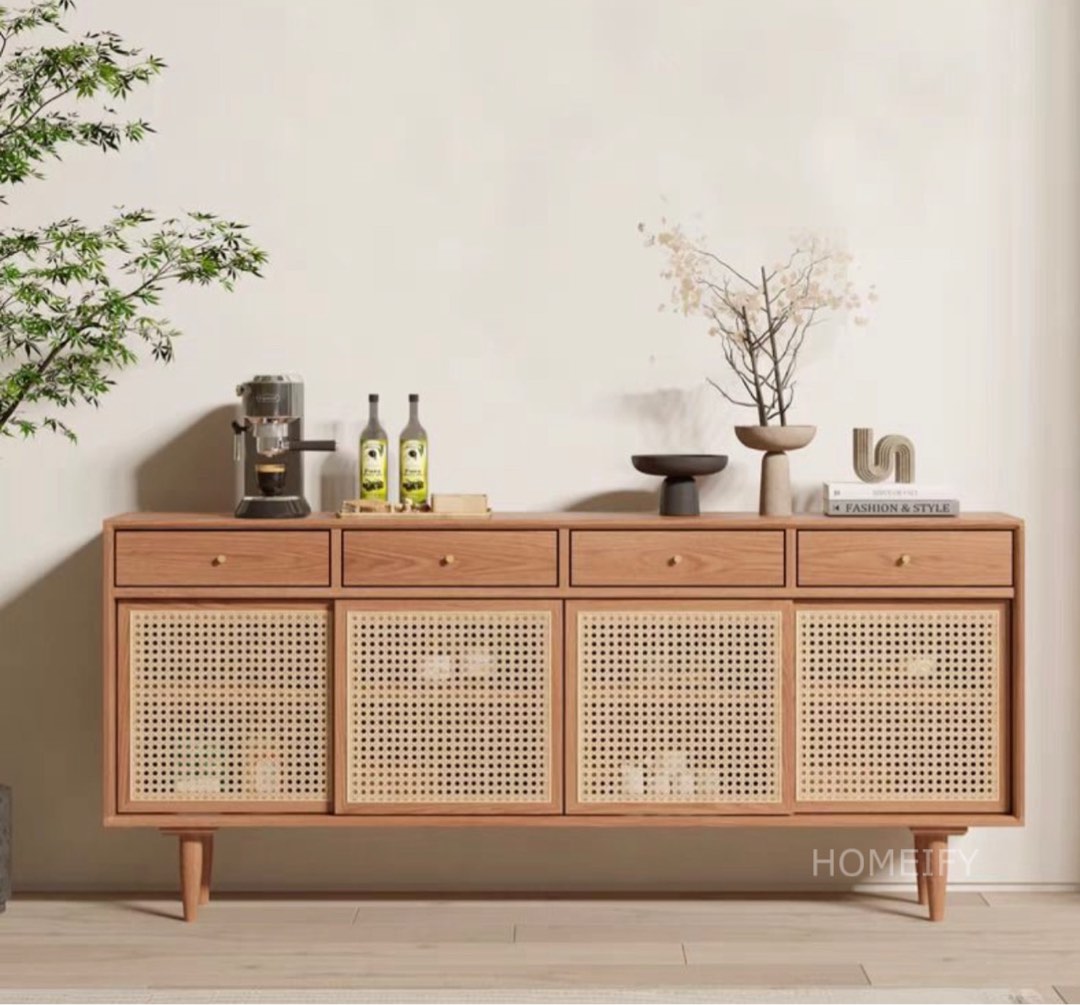 HOSS Cherry Wood Japandi Sideboard, Furniture & Home Living, Furniture ...