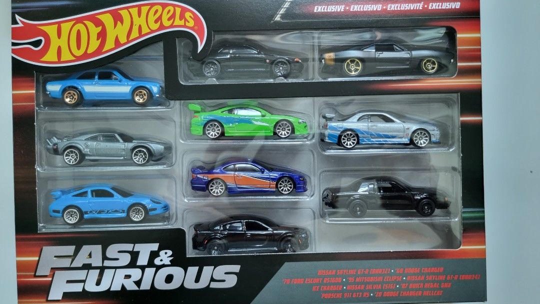 HotWheels Fast & Furious 10 Cars Box set Including 2 Exclusive cars ...