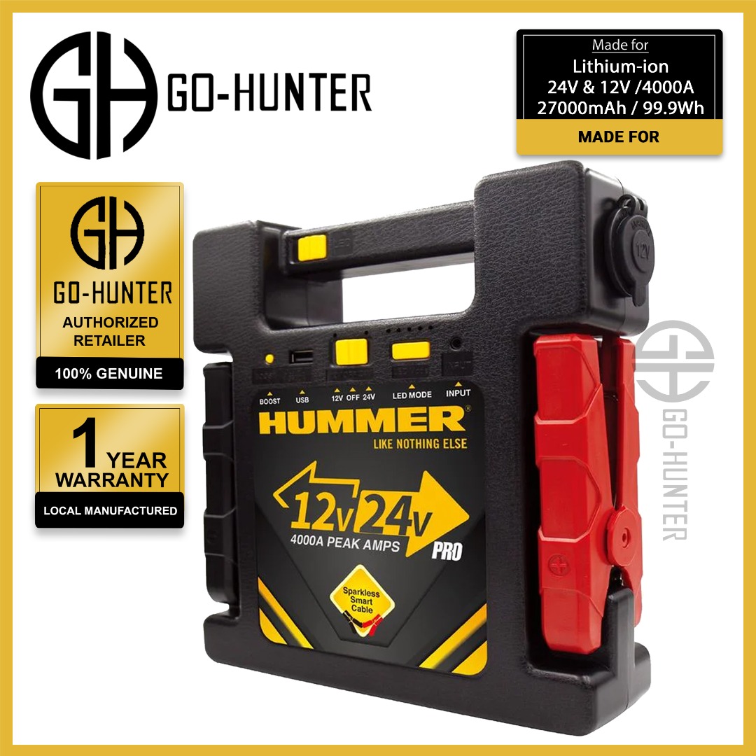HUMMER H24 PRO Jump Starter 24V & 12V / 4000A with Powerbank 27000mAh ...