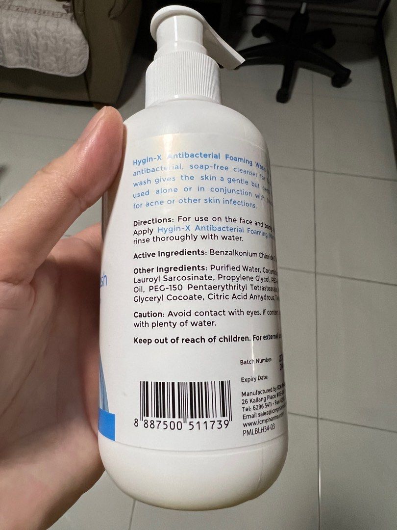Hygin-X Antibacterial Acne Foaming Wash, Beauty & Personal Care, Face ...