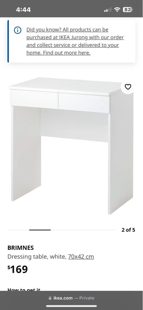 IKEA BRIMNES Dressing table,, Furniture & Home Living, Furniture ...