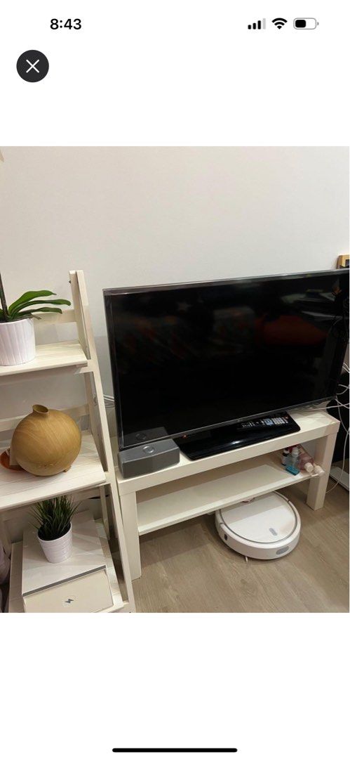 IKEA white tv bench 1 for $10, 3 for $28, Furniture & Home Living ...