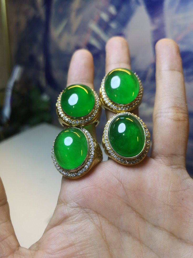 Jadeite jade Rings super, Women's Fashion, Jewelry & Organisers ...
