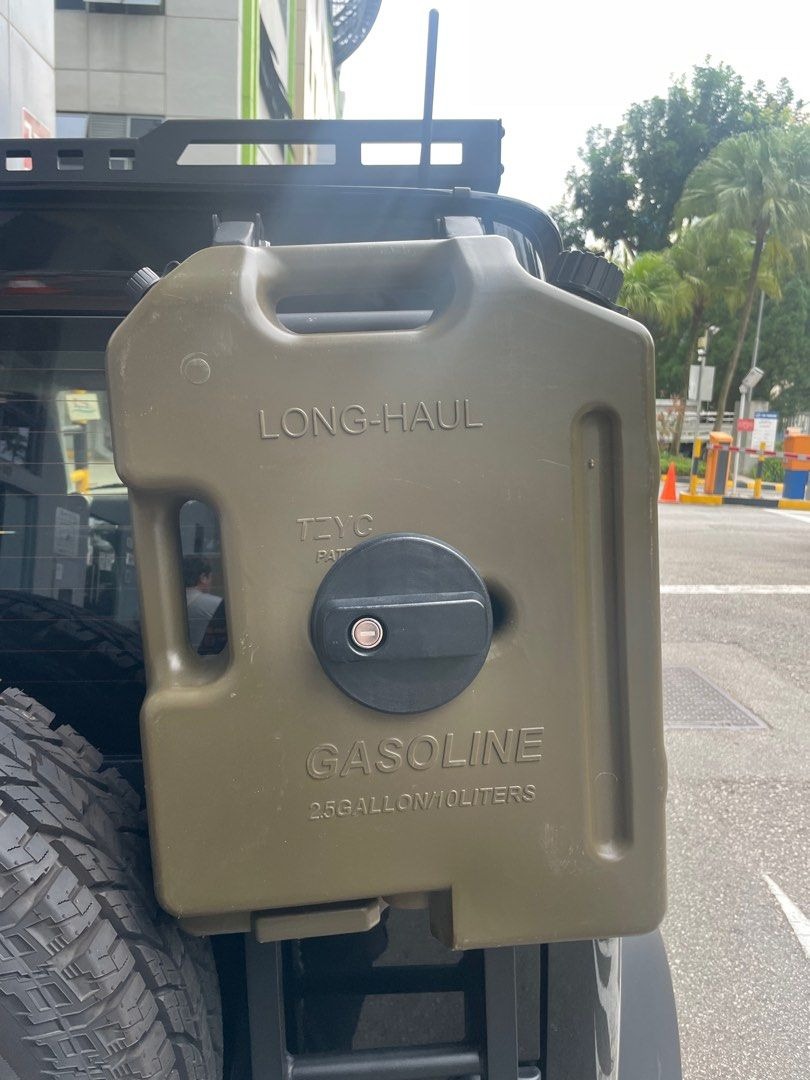 Jerrycan with bracket and lock, Car Accessories, Accessories on Carousell