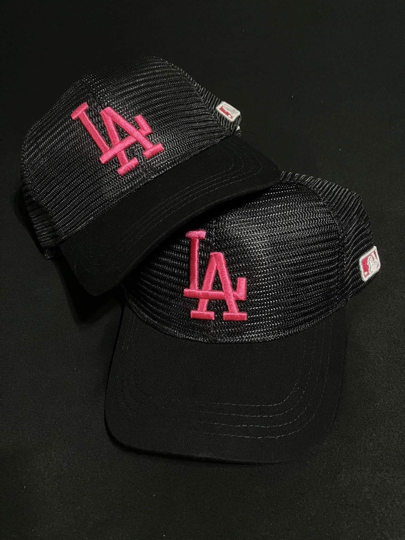 LA Black Pink Trucker Hat, Men's Fashion, Watches & Accessories, Caps ...