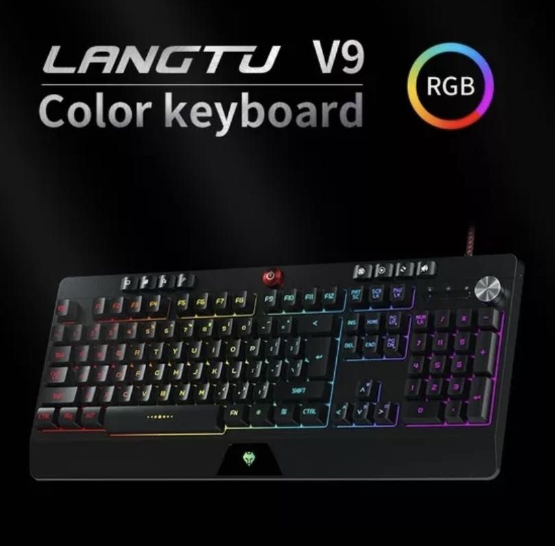 LANGTU V9000 Wired Keyboard and Mouse Combo RGB Backlit Gaming Keyboard ...