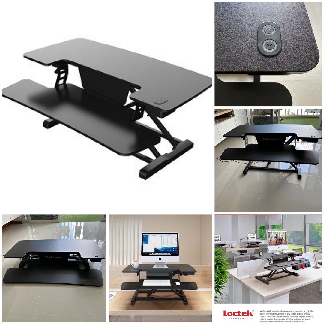 [Loctek] Electric Motorised Sit Stand Desk Riser Motorized Ergonomic ...