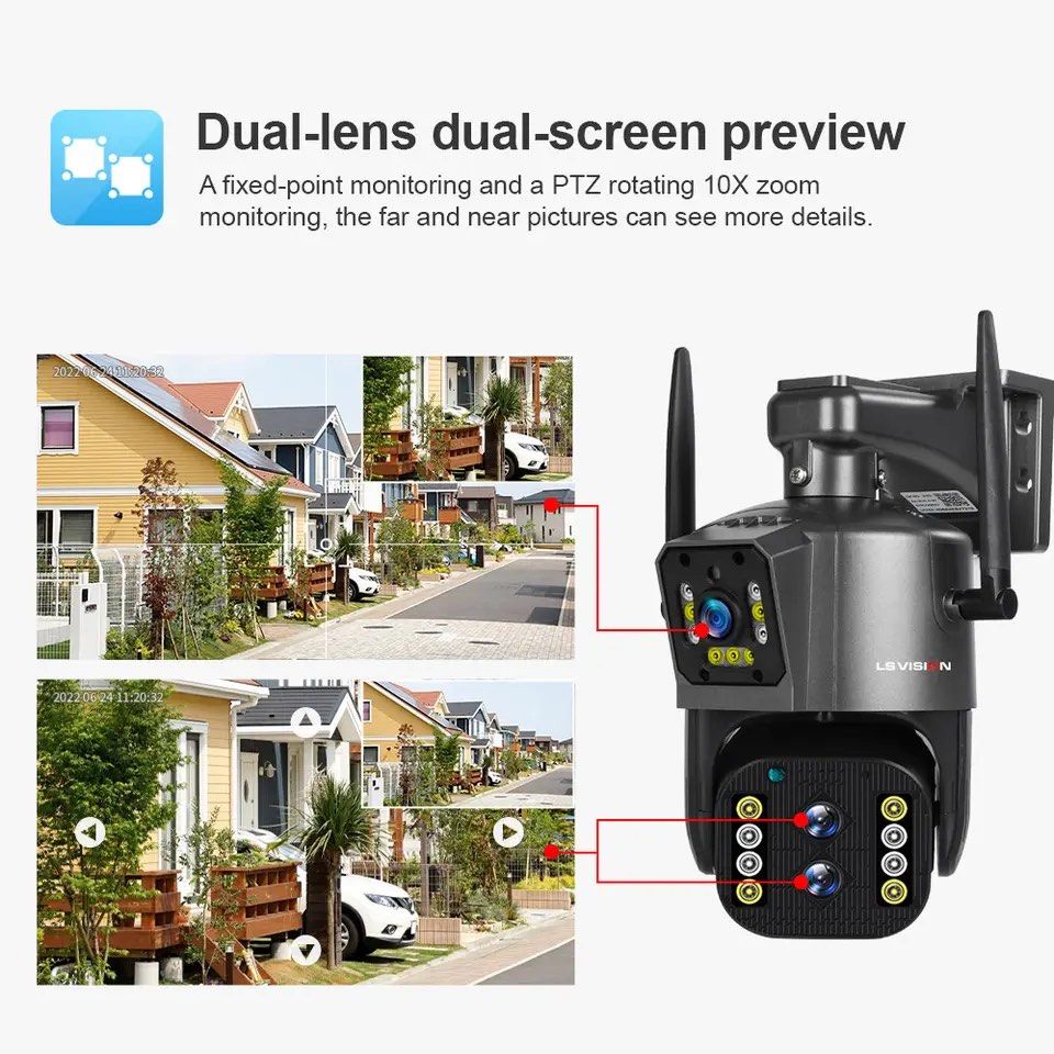 LS VISION 8MP 4K IP Camera WiFi Security CCTV Camera muti Lens Color ...