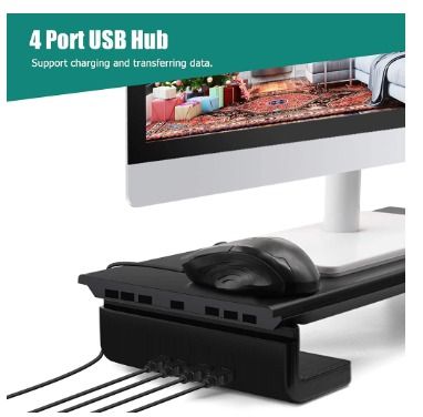 Lucky Sambo Monitor Stand with 4 USB Ports Adjustable Width Laptop ...