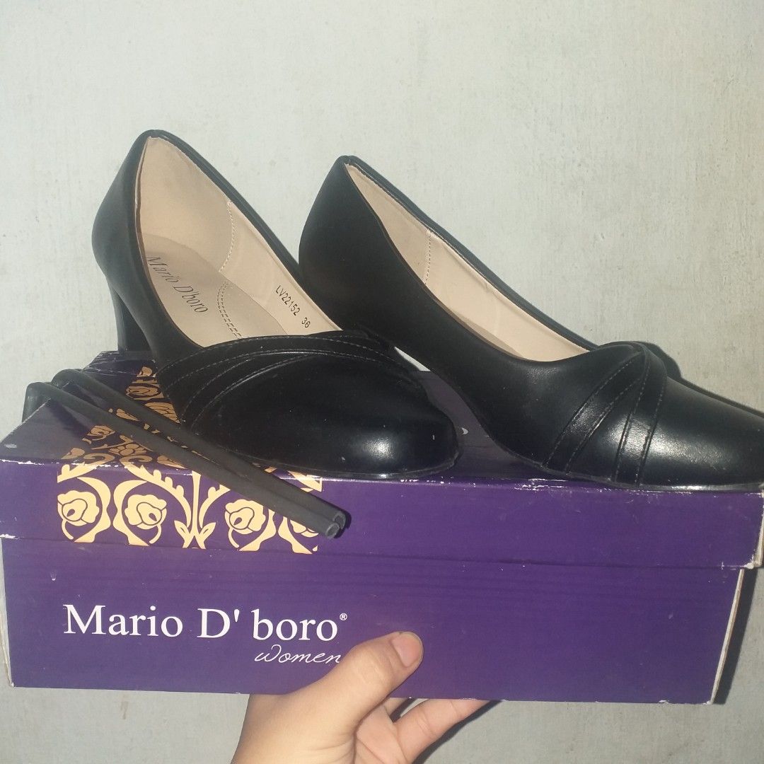 Mario D' boro' black heel shoes, Women's Fashion, Footwear, Heels on ...