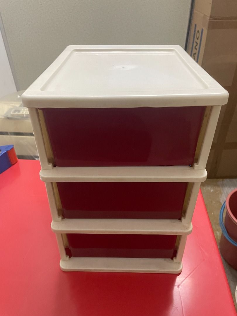 MAX 3 Tier Storage Drawer Cabinet (38cm x 26cm x35cm), Furniture & Home ...