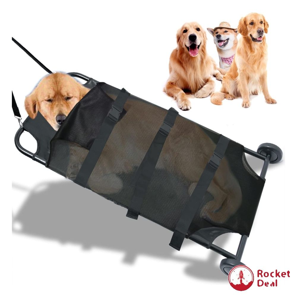 Max Loading 250lbs Large Dog Stretcher with Noiseless Wheels, 45x22 ...