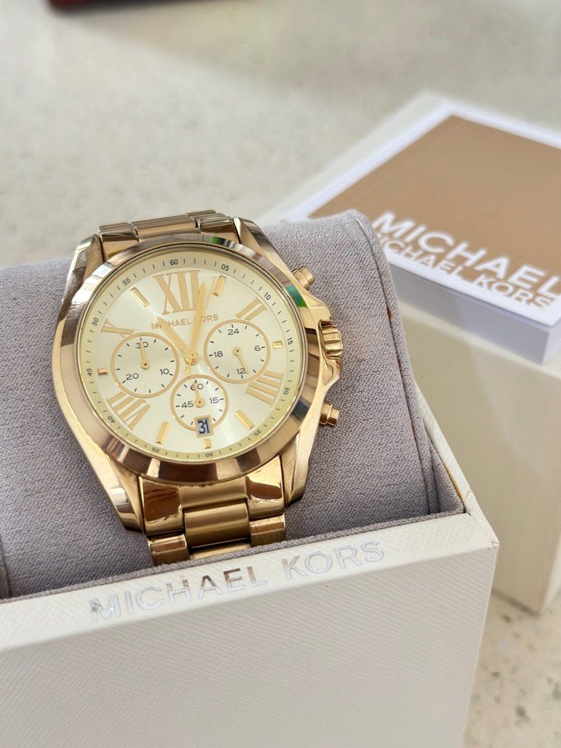 Michael Kors Bradshaw Chronograph Gold Champagne Dial Watch [MK5605], Women's Fashion, Watches ...