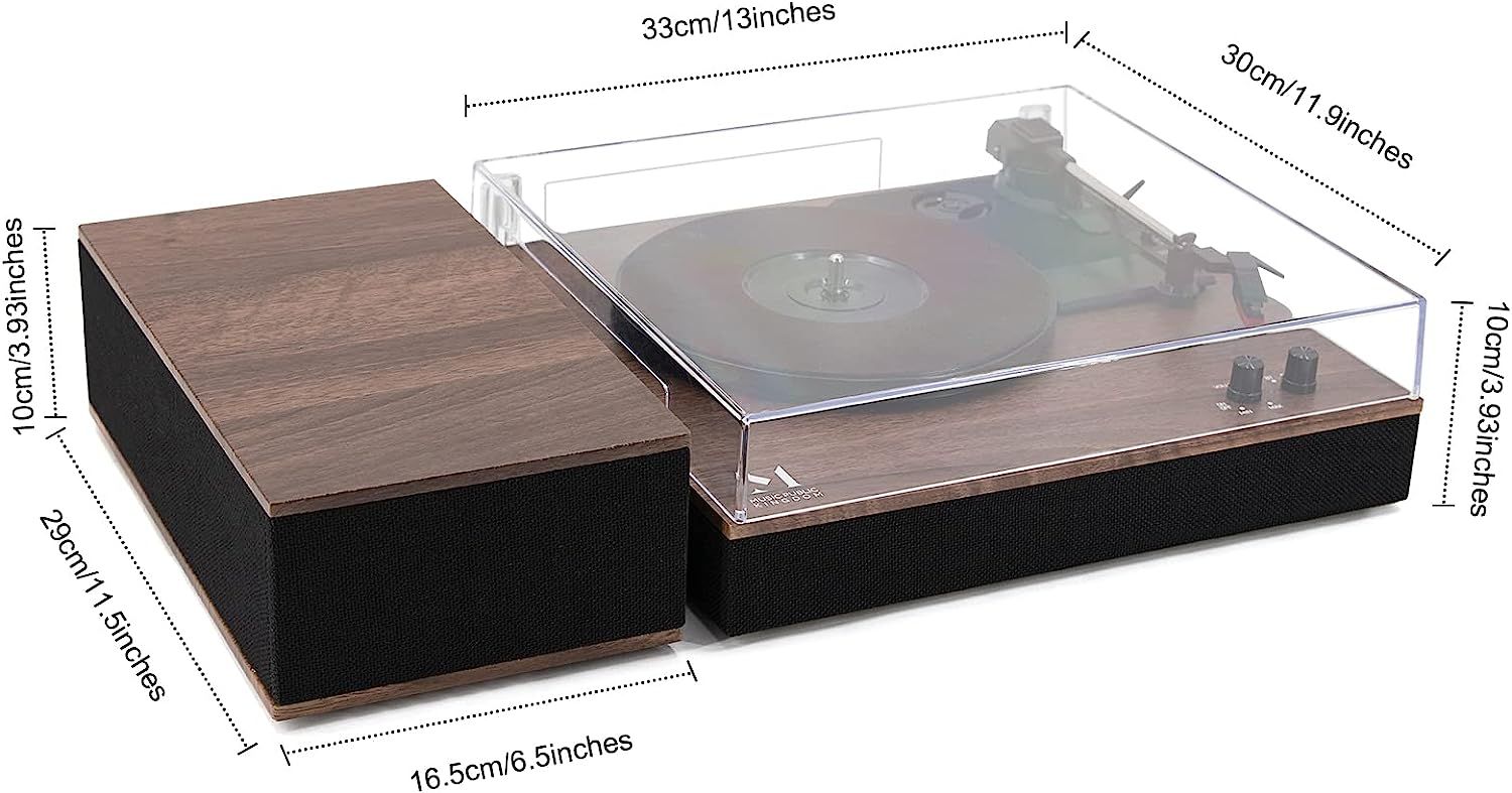 MPK Bluetooth Record Player,Turntable HiFi System with Bookshelf ...