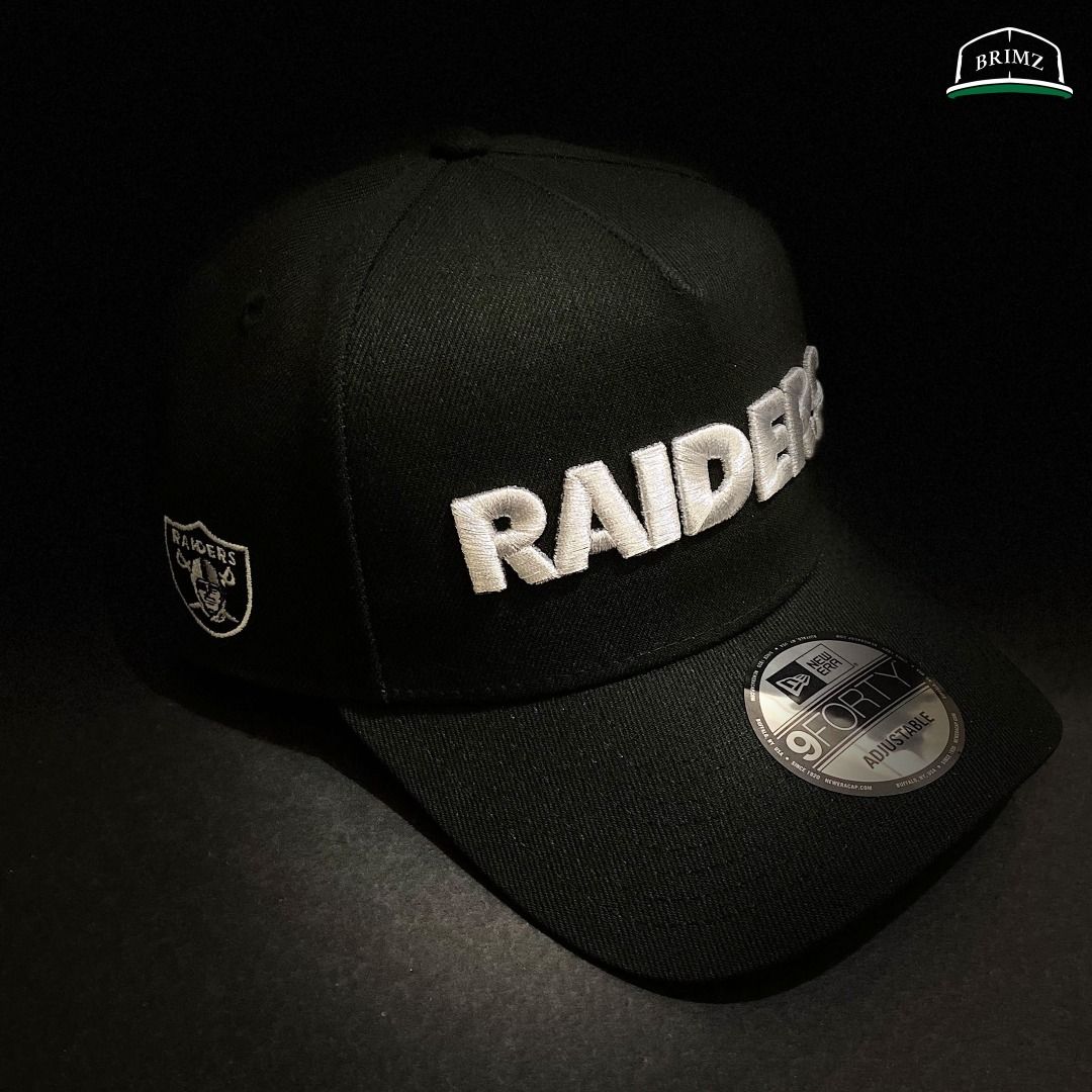New Era | Las Vegas Raiders Silver Wordmark 9Forty A Frame Snapback ...