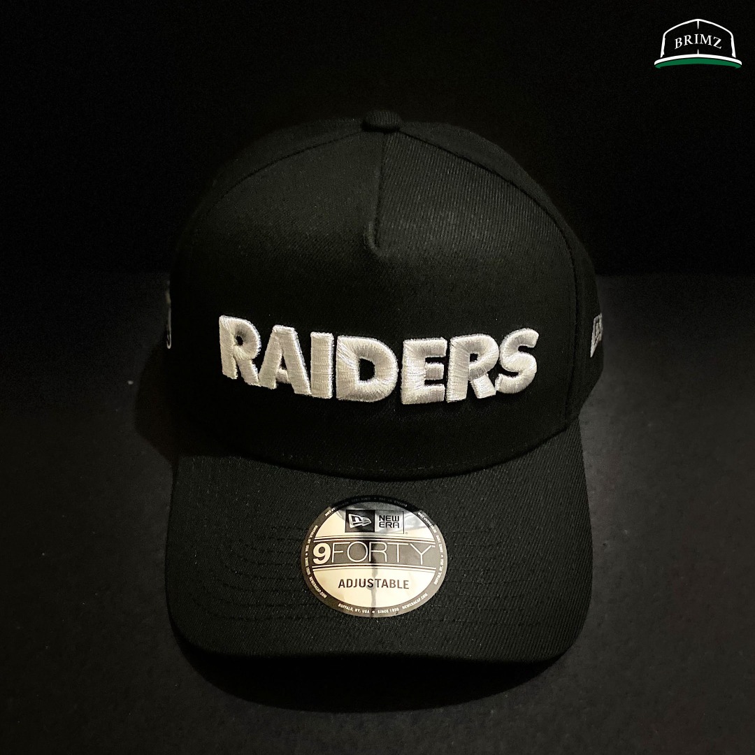 New Era | Las Vegas Raiders Silver Wordmark 9Forty A Frame Snapback ...