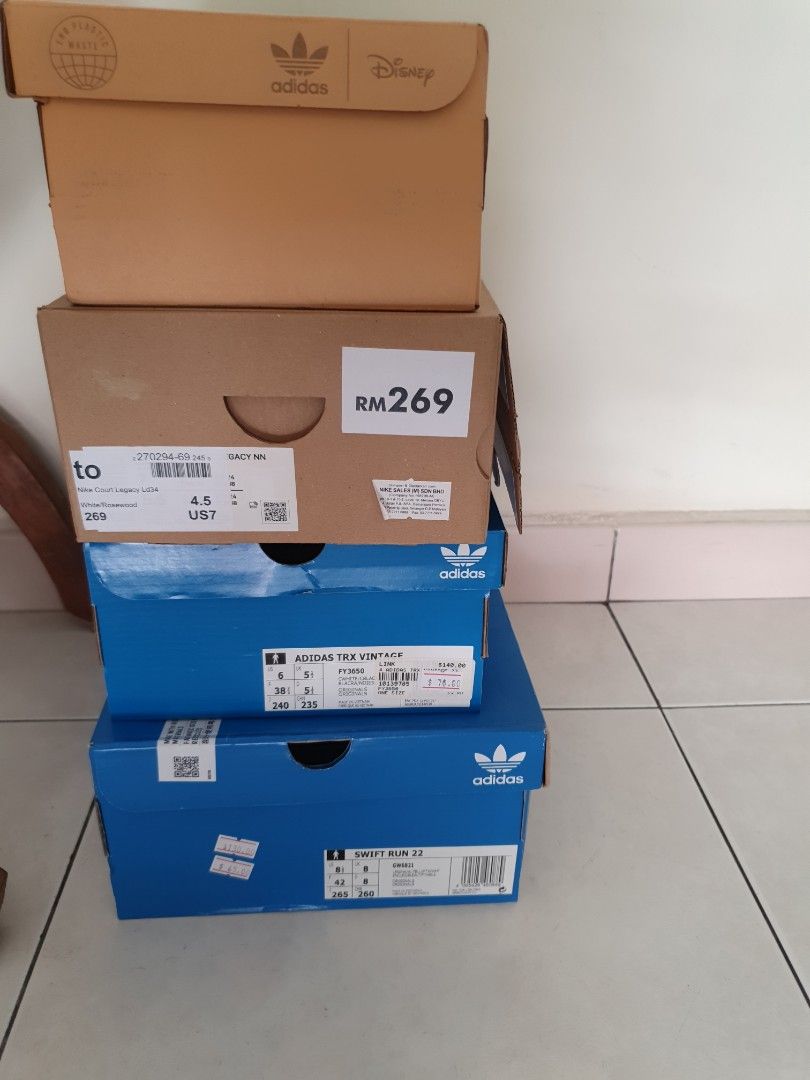 Nike and Adidas boxes, Women's Fashion, Footwear, Shoe inserts on Carousell