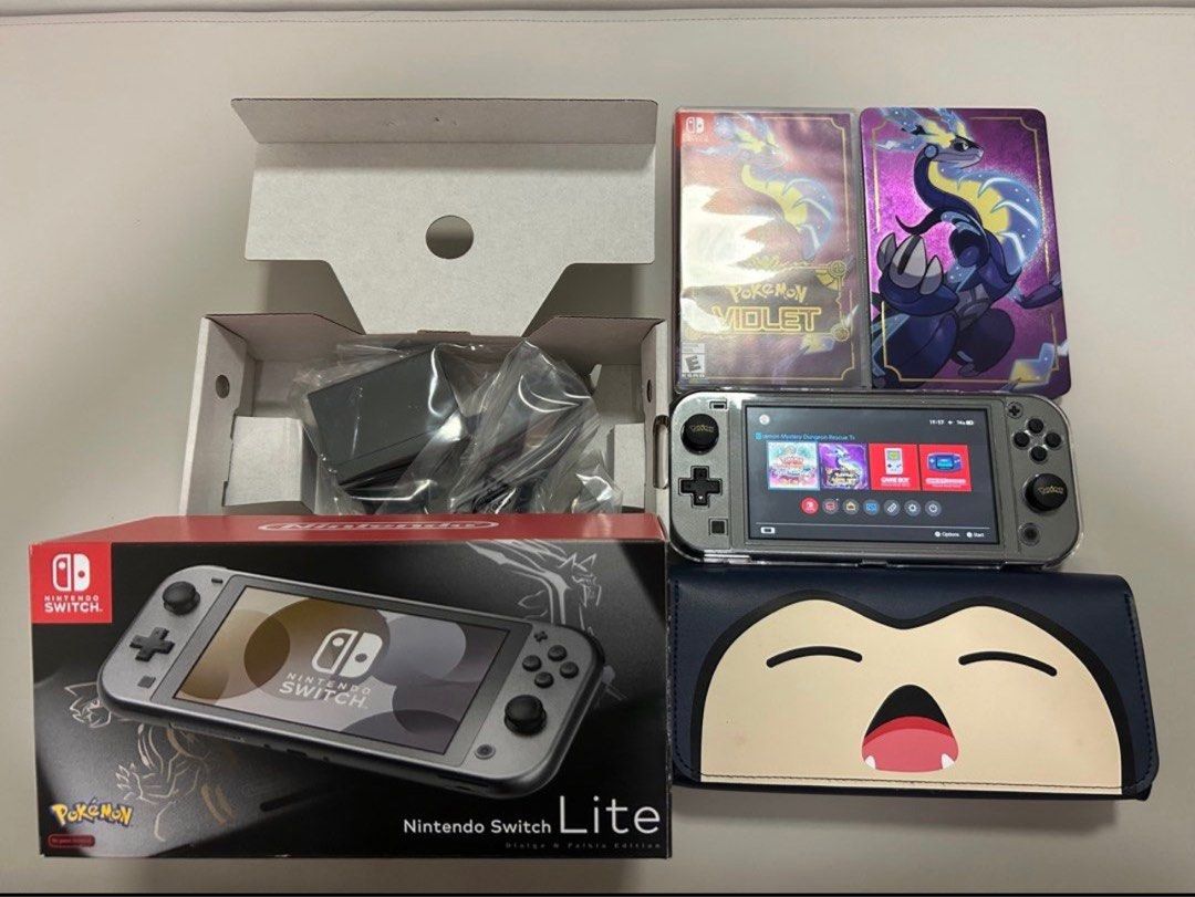 Nintendo Switch Lite Dialga & Palkia Edition with Pokemon Violet Game ...