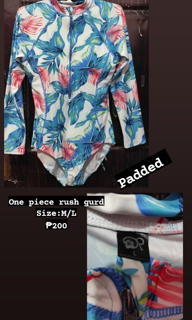 One piece rush gurd, Women's Fashion, Swimwear, Rash guard on Carousell