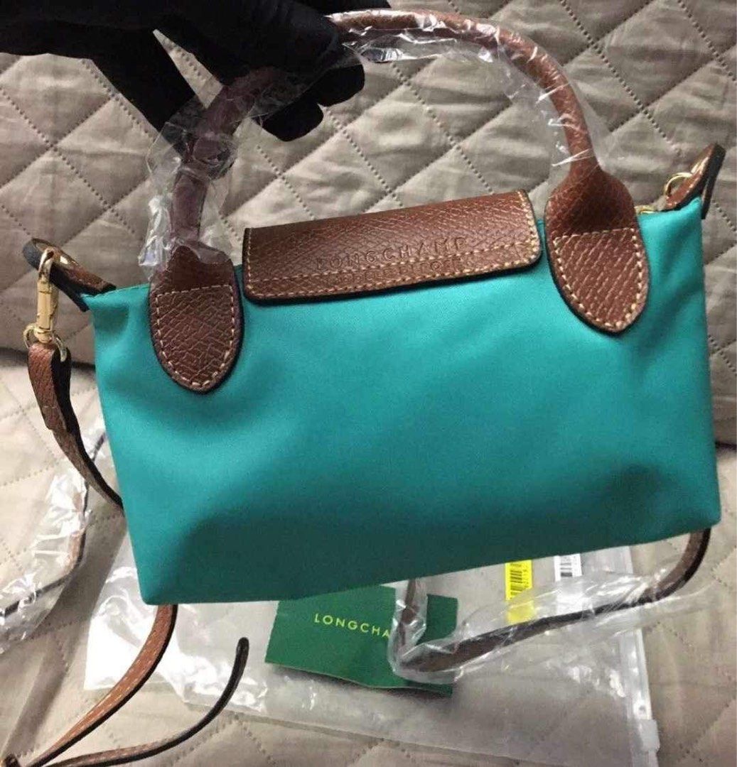 *ONHAND!* Authentic Longchamp Mini Le Pliage in rare Turquiose Gold ...