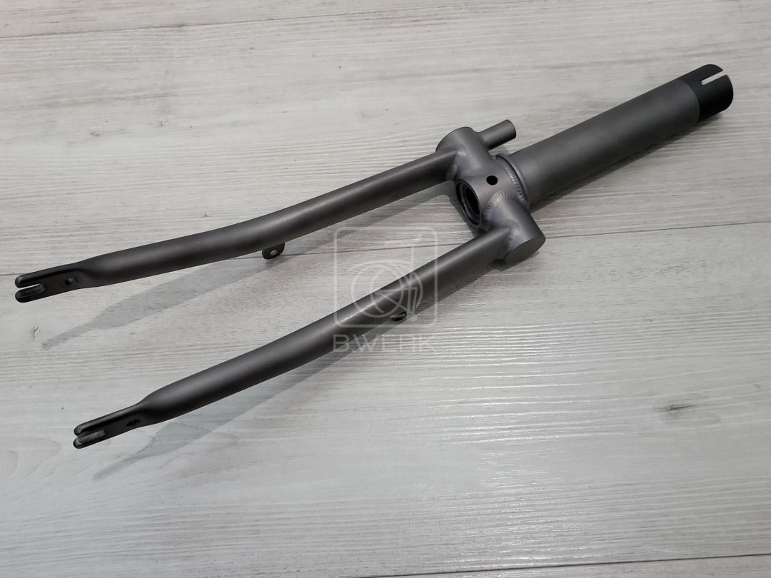 Original Genuine BROMPTON Superlight titanium Fork Sandblast silver (fork only and only 1 piece ...