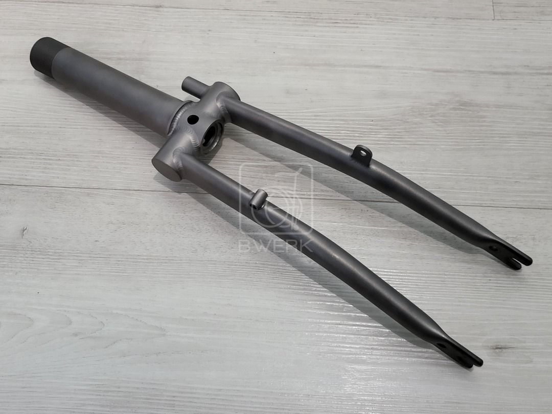 Original Genuine BROMPTON Superlight titanium Fork Sandblast silver (fork only and only 1 piece ...