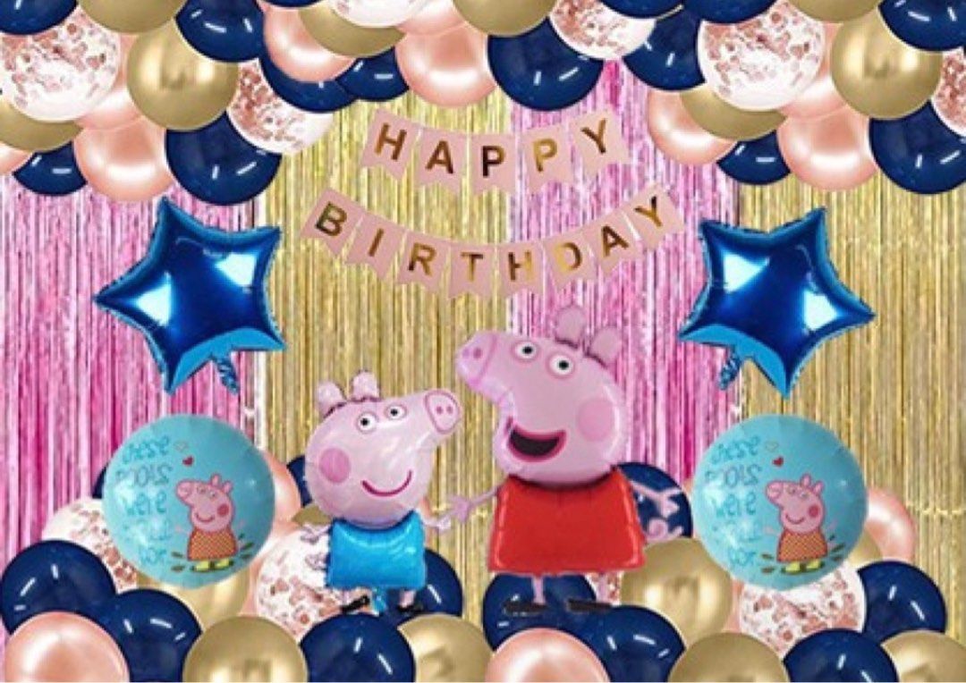 Pepper Pig Theme Ballon Pack, Hobbies & Toys, Stationery & Craft ...