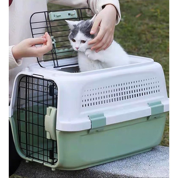 Pet Travel Carrier Dog Cat Cargo Carrier Hard Sided Heavy-Duty Carrier ...