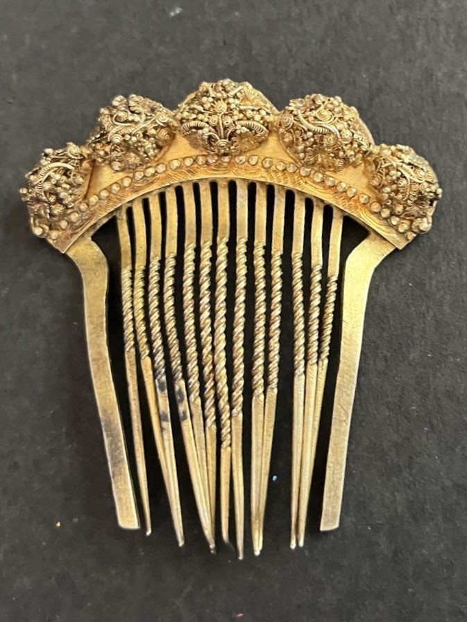 18TH - 19TH CENTURY PHILIPPINES COLONIAL 14K GOLD ARTEFACT - PEINETA OR ...