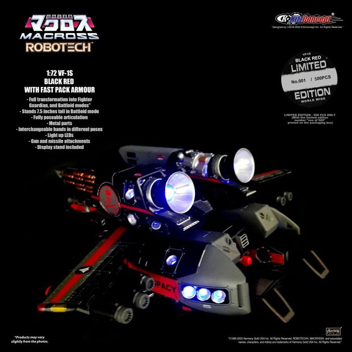 [PO] KitzConcept 1/72 Scale Veritech Fighters VF-1S Black Red with Fast ...