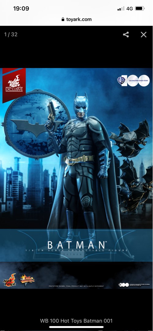 Ready stock Hot Toys WB 100 Batman 1/6th Scale Collectible Figure ...