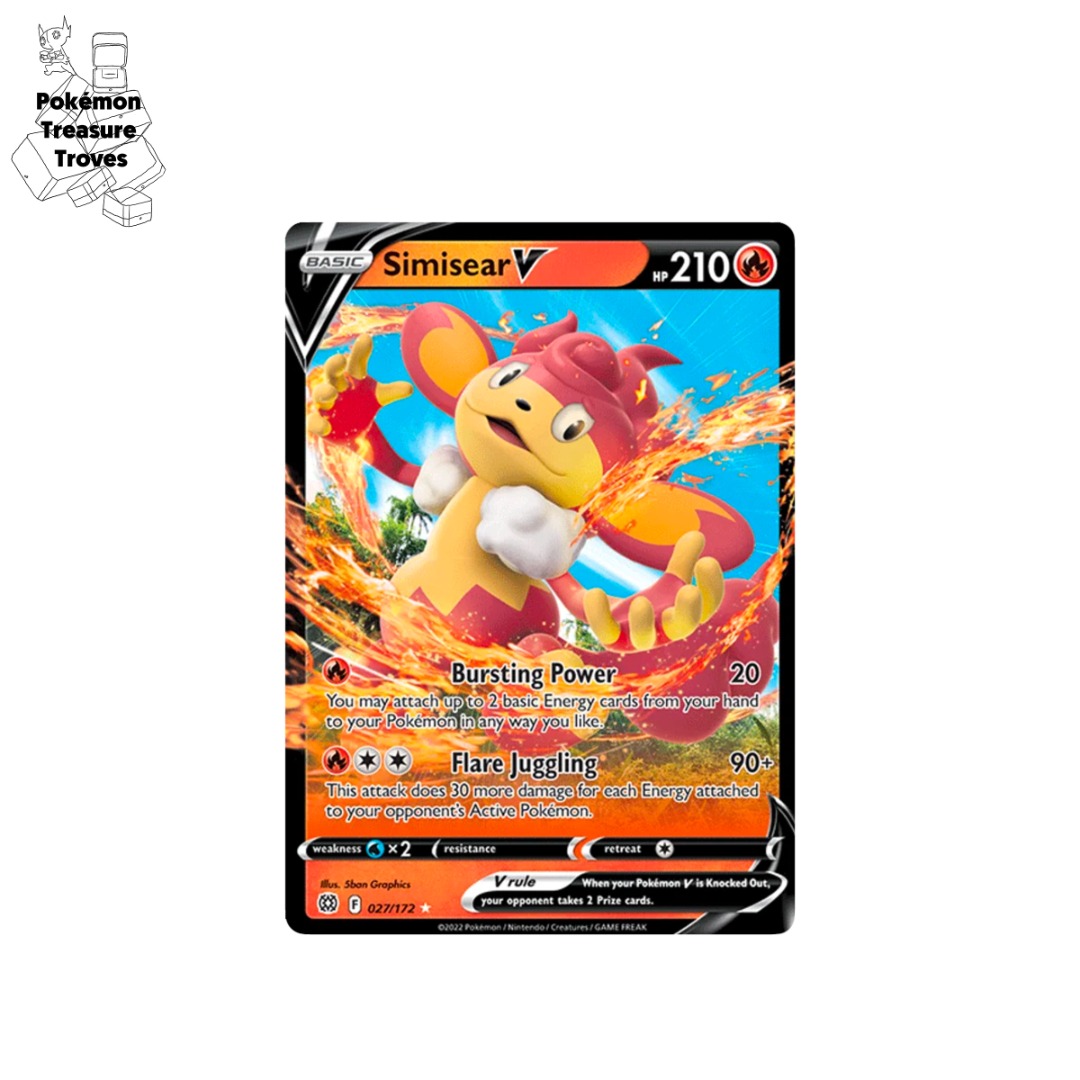 Pokemon Brilliant Stars Simisear V Card, Hobbies & Toys, Toys & Games ...