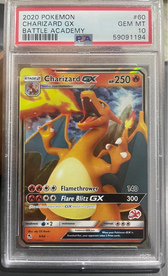 Pokémon - Charizard GX PSA 10 - 9/68 - Battle Academy, Hobbies & Toys ...