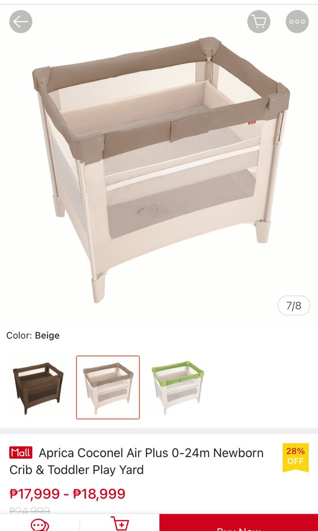 Preloved Aprica Coconel Air Crib / Cot with free Baby Shnuggle Bath Tub ...