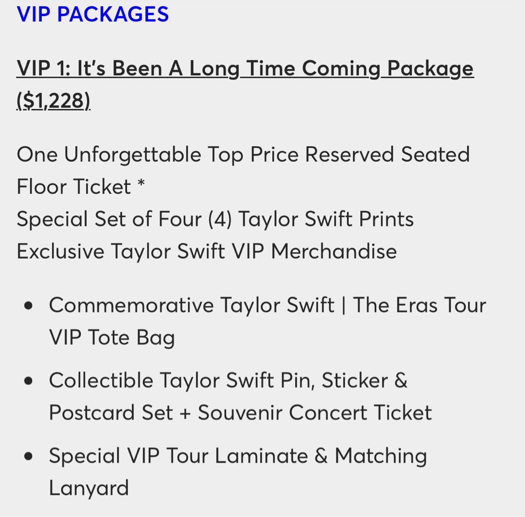 Last Set!Taylor Swift The Eras Tour VIP Merchandise only!!!, Hobbies ...